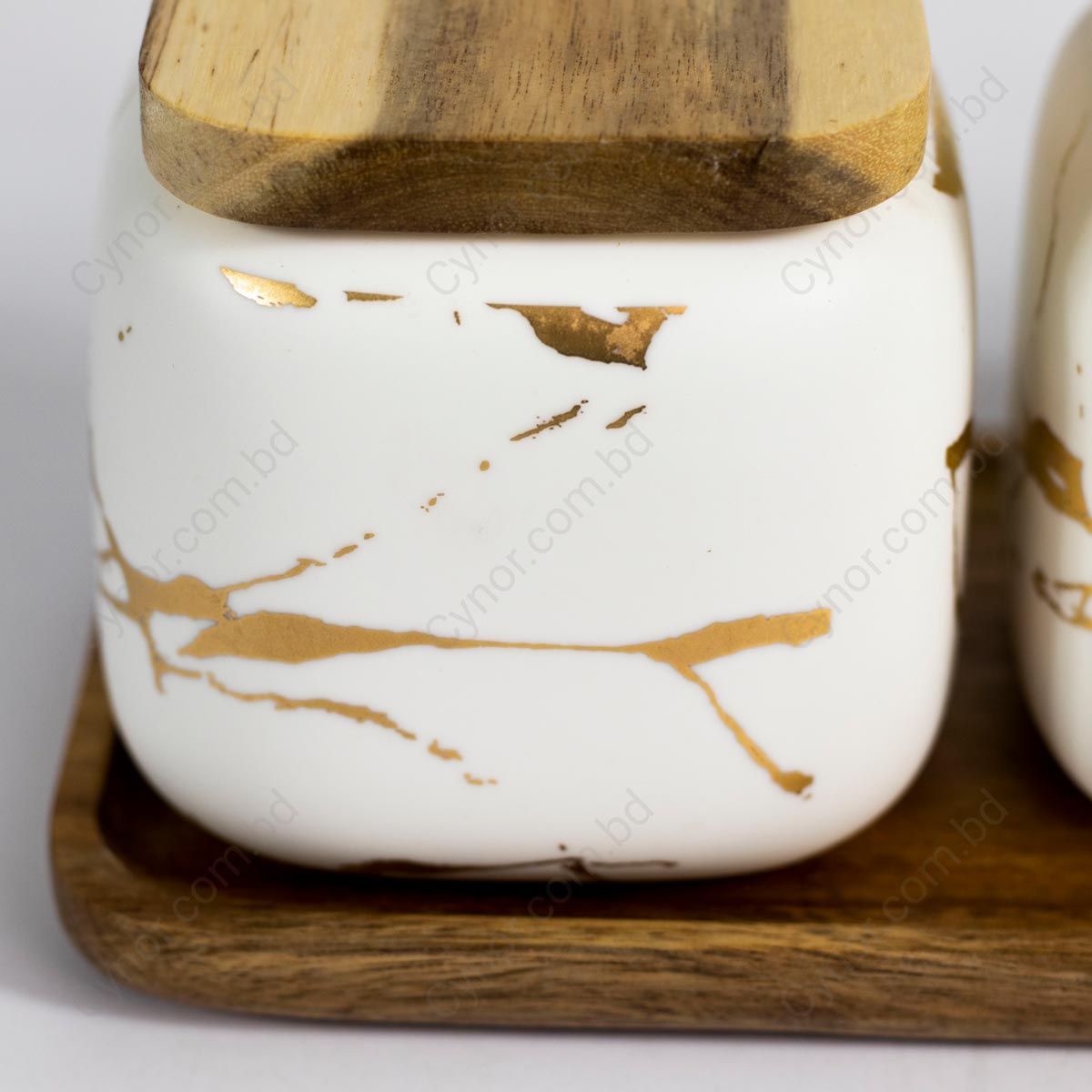 White Color Stone Design Ceramic 3 Pieces Jar Set – Cynor