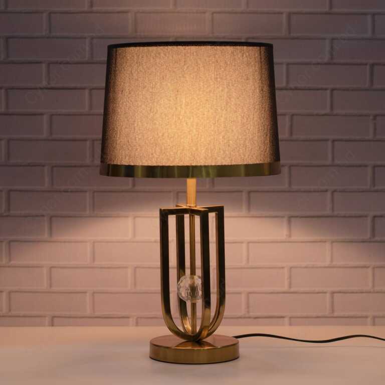 Golden Color Full Metal Body Crystal Stone Design Table Lamp – Cynor