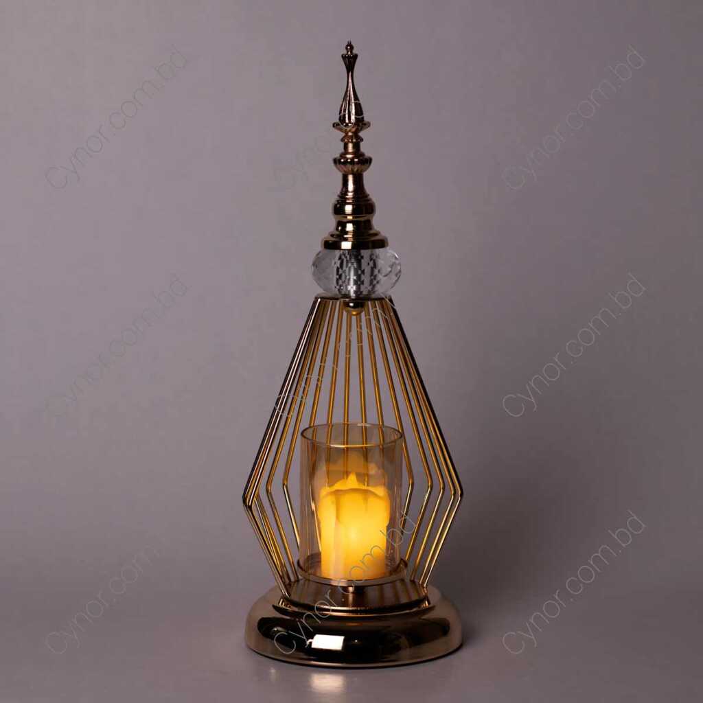 Golden Color Metal Stone Design Candle or Makeup or Accessories Holder ...