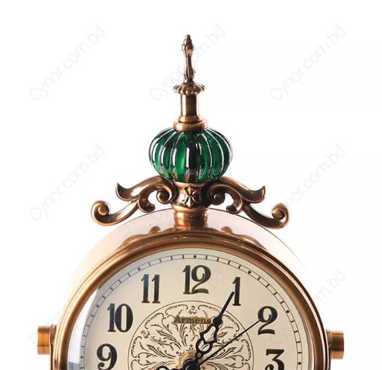 Luxury Desk Clock With Elegant Art On Base – Cynor