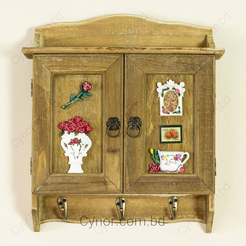 Wooden Body Two Door Vintage Key Holder – Cynor