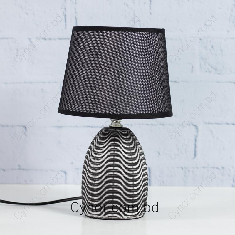 Black Color Shade with Black & White Body Design Table Lamp – Cynor