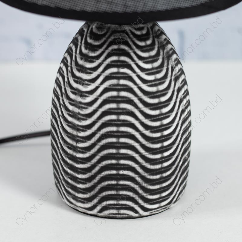 Black Color Shade with Black & White Body Design Table Lamp – Cynor