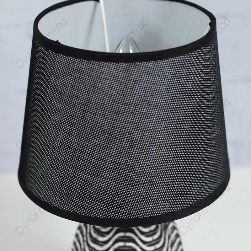 Black Color Shade with Black & White Body Design Table Lamp – Cynor