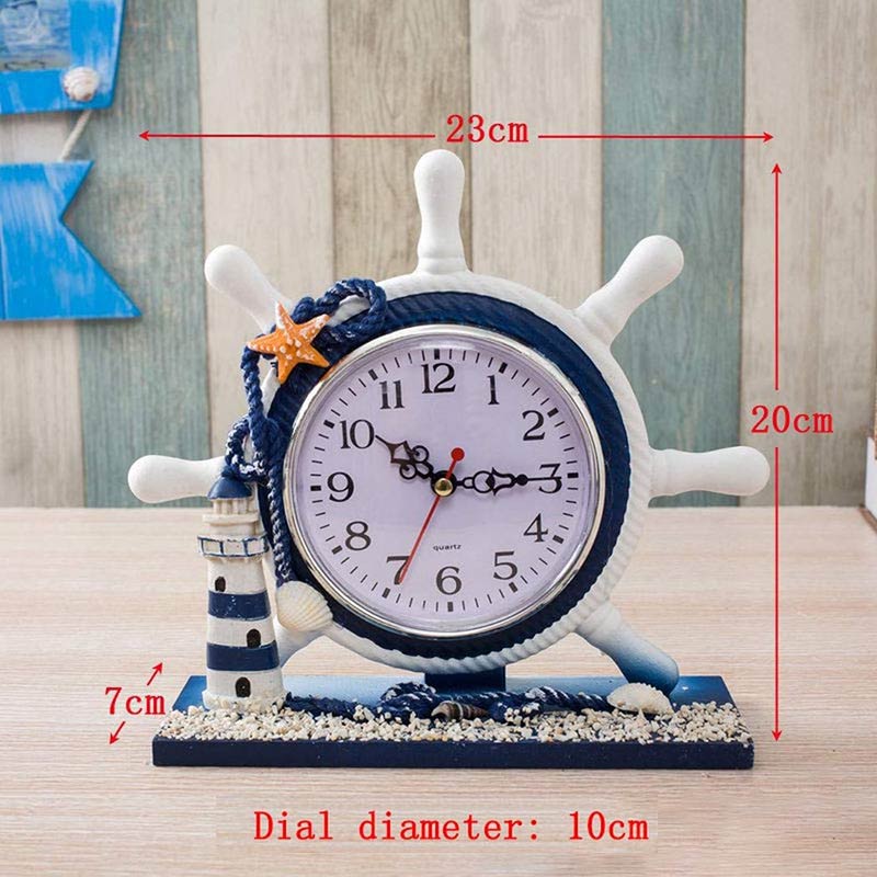 Vintage Table Clock with Mediterranean Nautical Style – Cynor