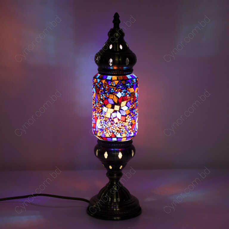 Multi-Color Glass Design Mosaic Turkish Table Lamp – Cynor