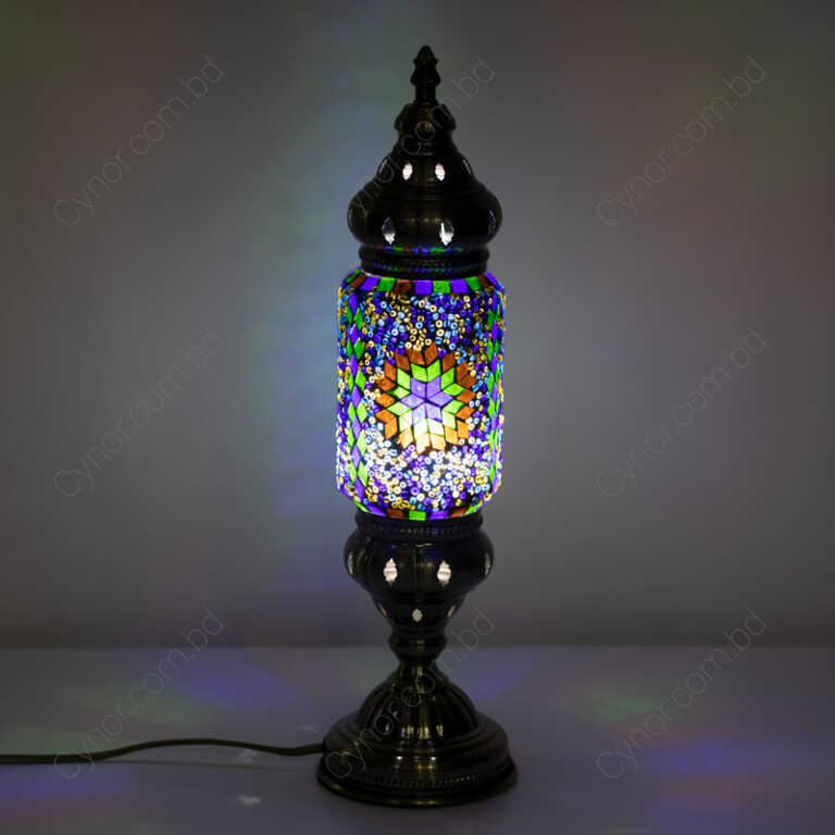 Mosaic and Glass Stone Made Multi Color Turkish Table Lamp – Cynor