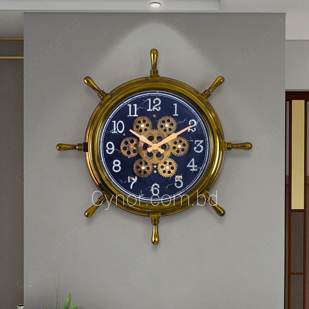 Fiber Made Rose Gold Color Body Black Dial Moving Mechanical Style Gear ...