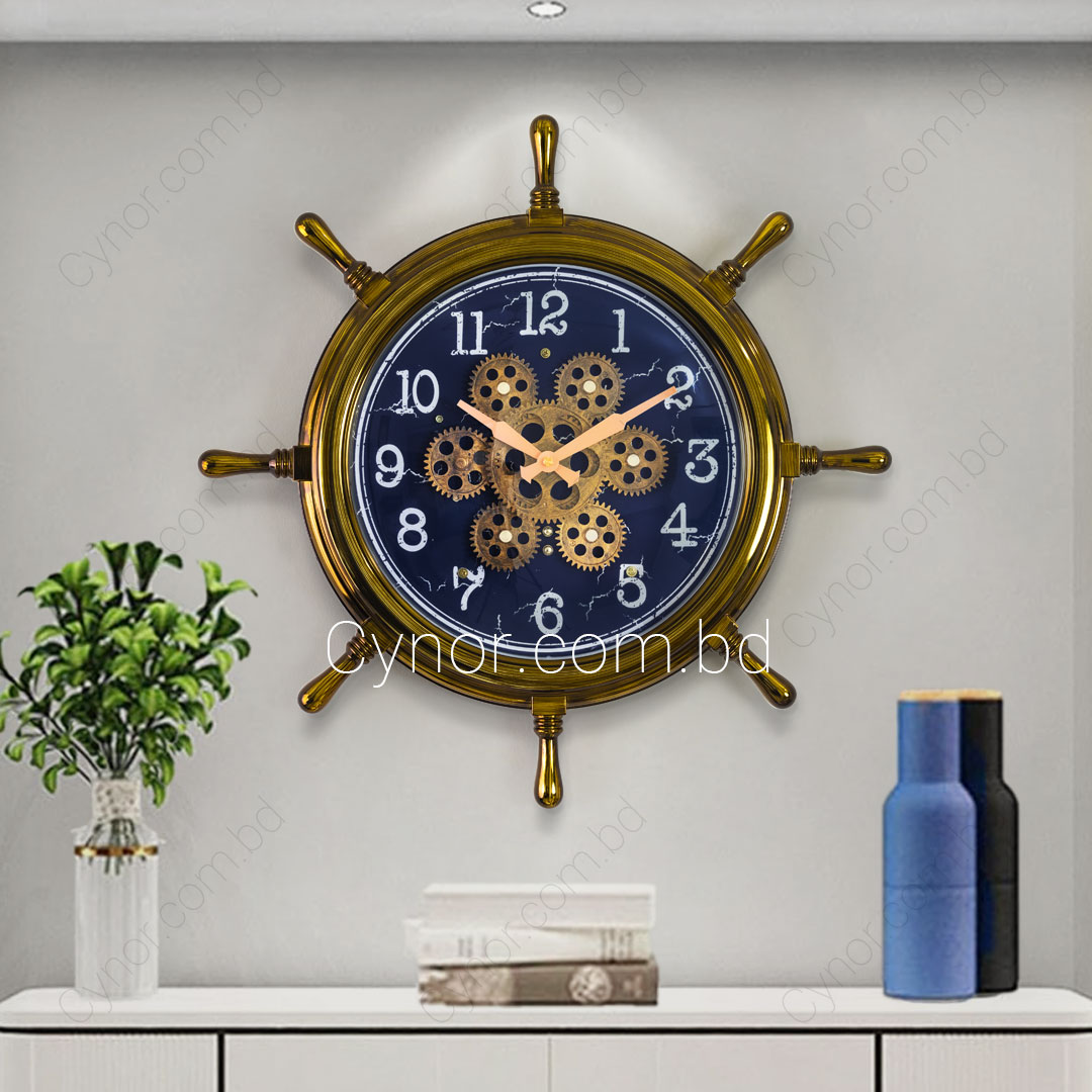 Fiber Made Rose Gold Color Body Black Dial Moving Mechanical Style Gear ...