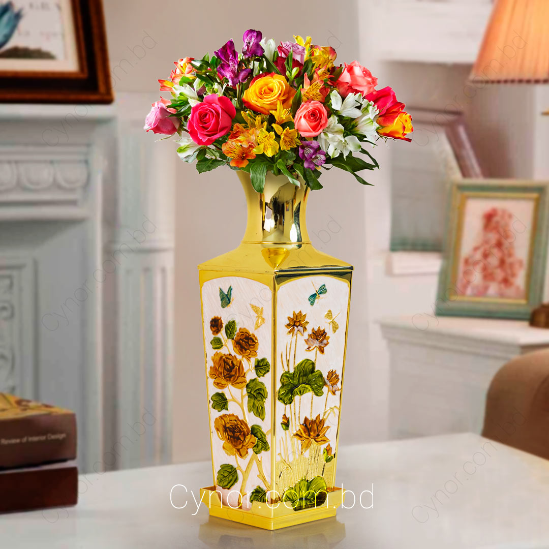 High Quality Metal Body Golden Color Decorative Flower Design Luxury ...