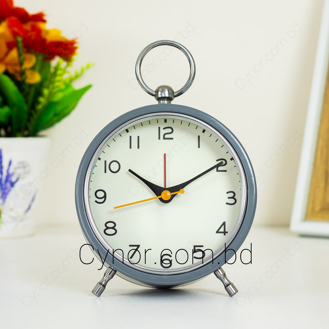 Black Color Metal and Glass Body Off White Color Dial Design Alarm ...