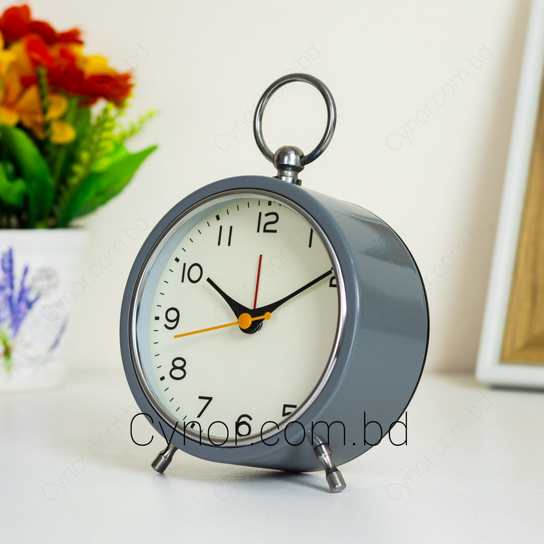 Black Color Metal and Glass Body Off White Color Dial Design Alarm ...
