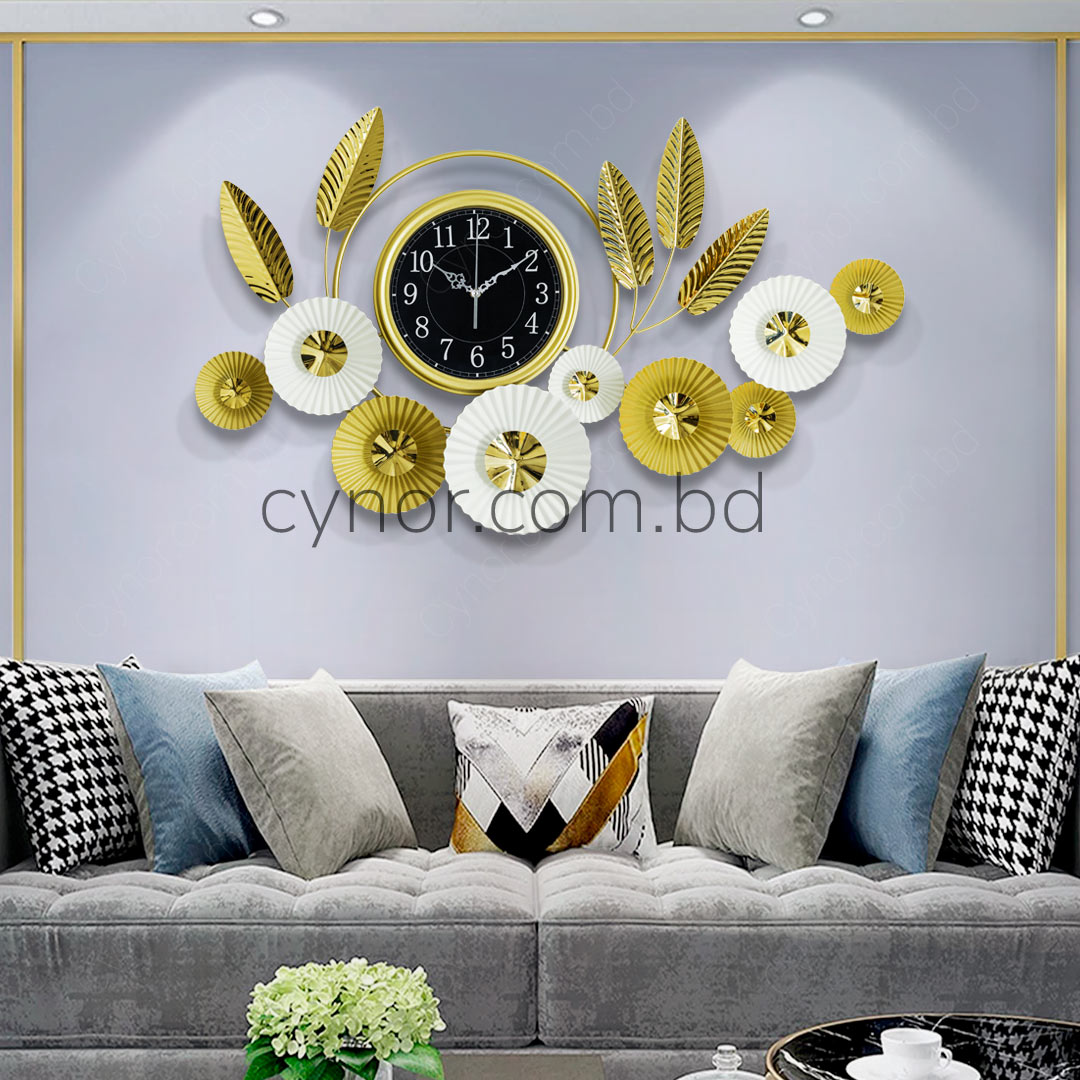 Metal Body Stainless Steel Golden and Teal Color Aquatic Leaf Design ...