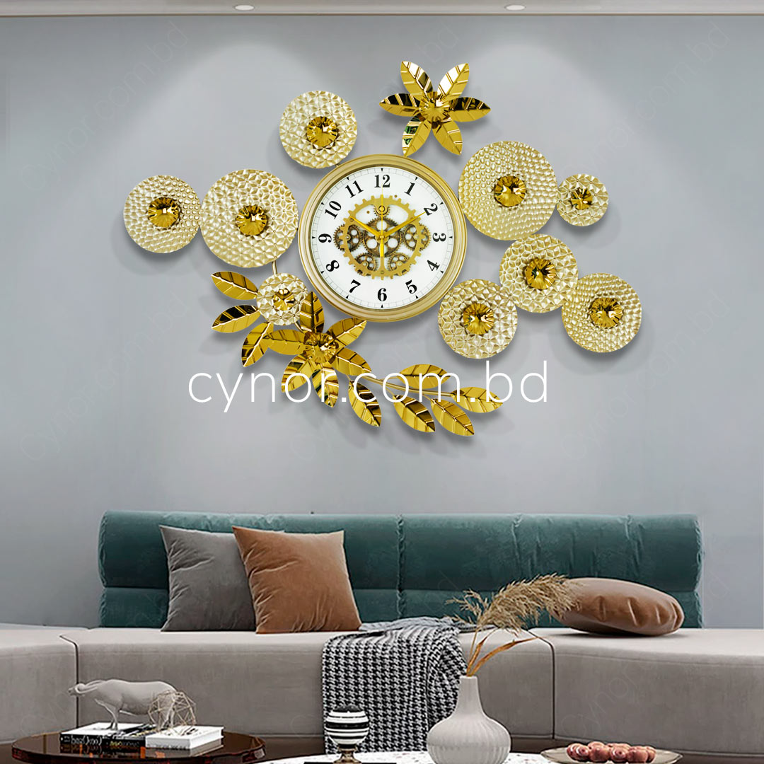 Metal Body Stainless Steel Golden and Teal Color Aquatic Leaf Design ...