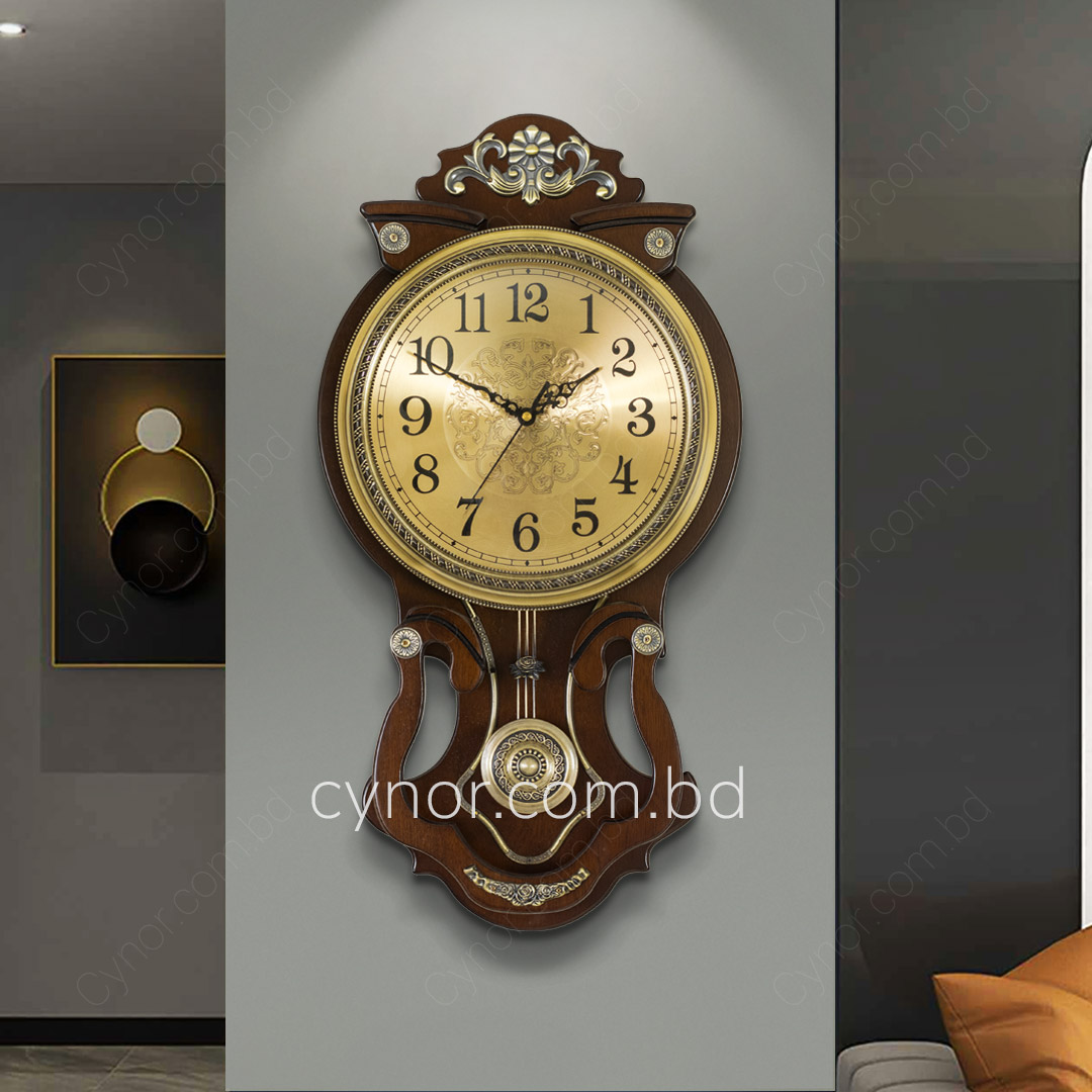 High Quality Wooden Body with Metal Design Golden Color Dial Pendulum ...